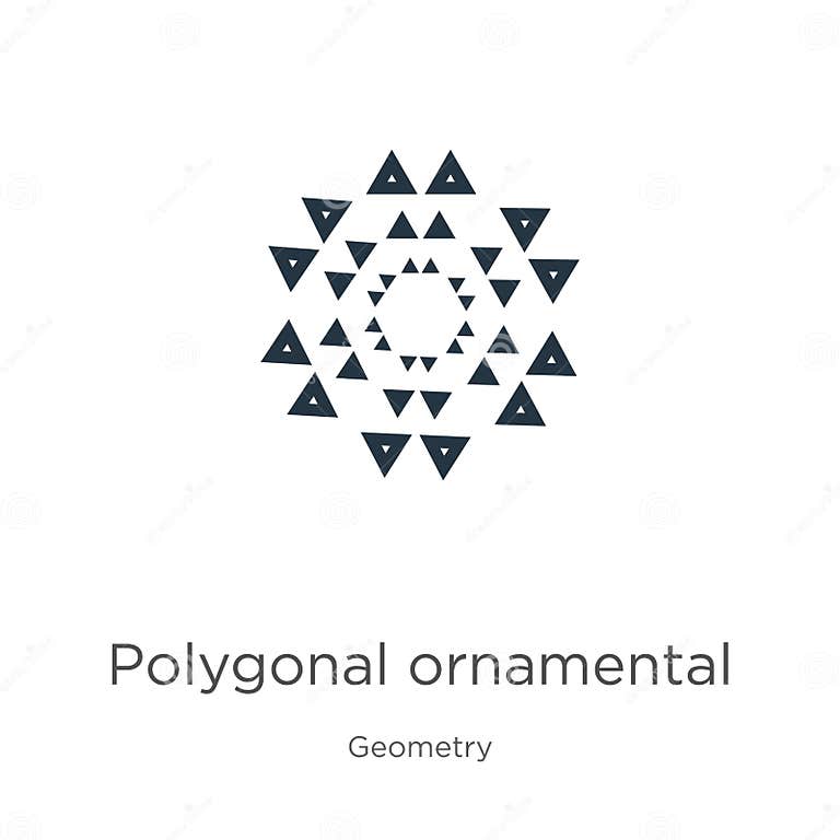 Polygonal Ornamental Shape of Triangles Icon. Thin Linear Polygonal ... Polygonal Ornamental Shape of Triangles Icon. Thin Linear Polygonal ...