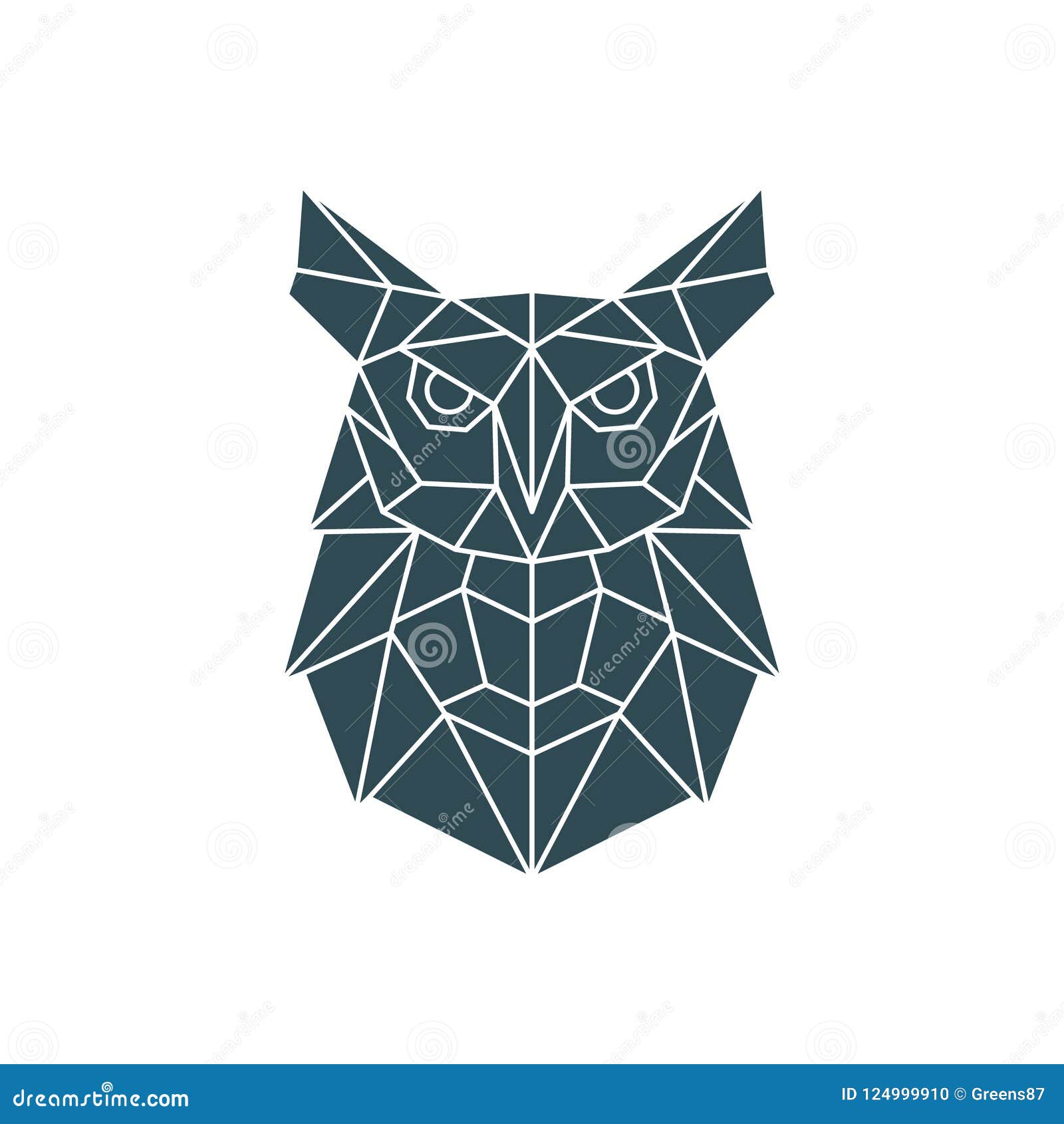 Polygonal Owl Illustration. Geometric Pattern with Wild Bird Stock ...