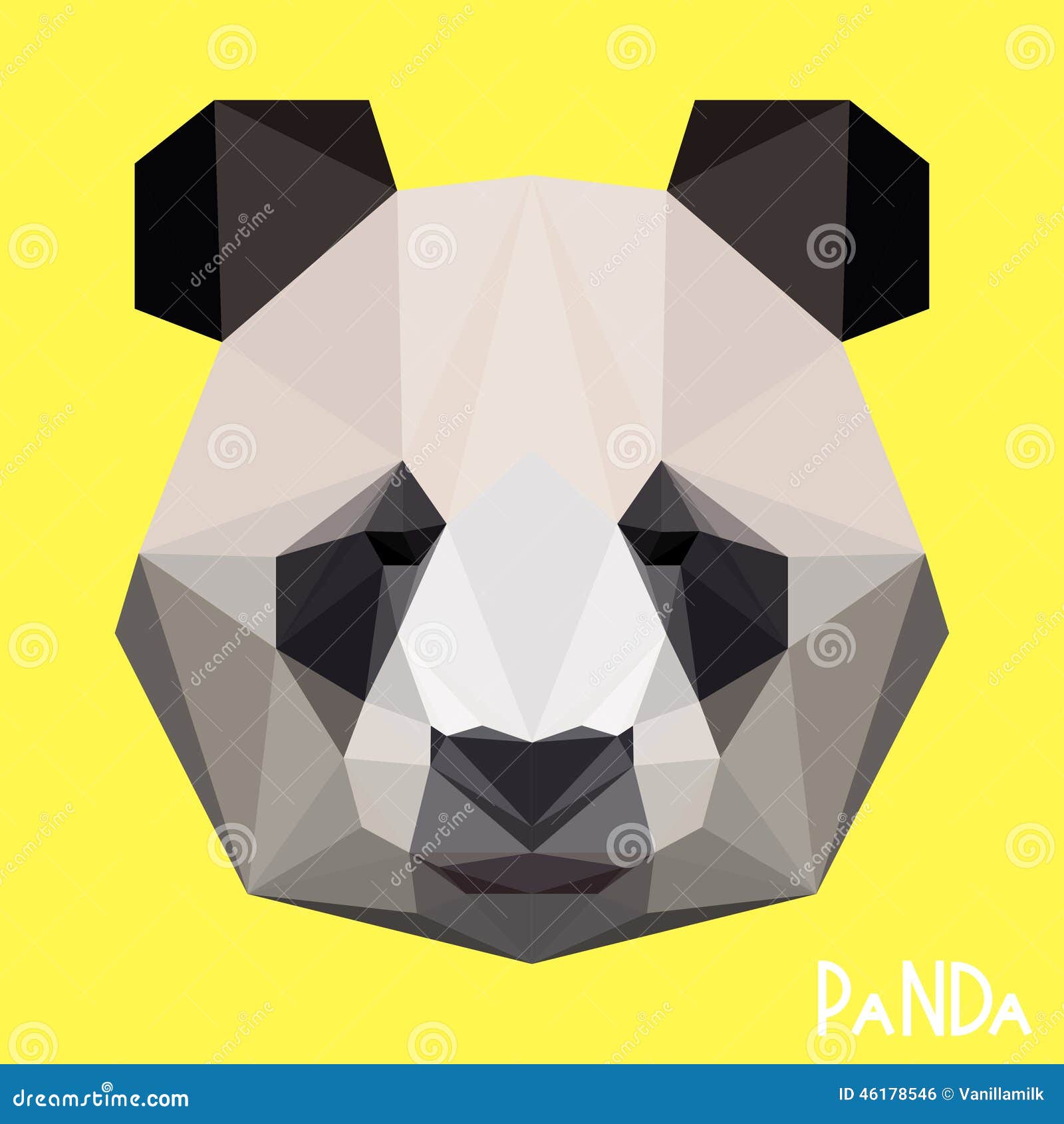 Polygonal panda background stock vector. Illustration of color - 46178546