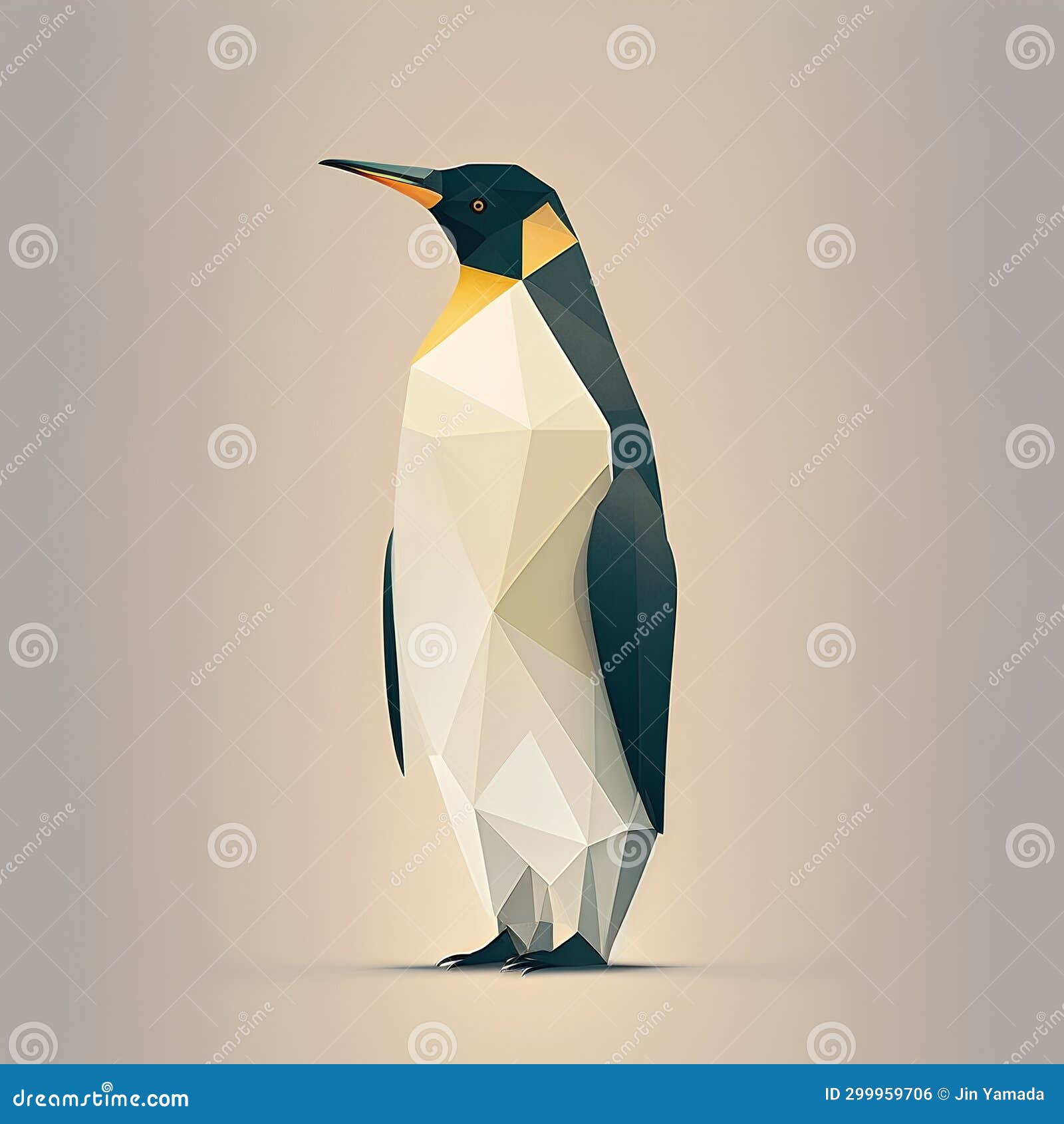 Polygonal Penguin Isolated on Light Background. Vector Illustration ...