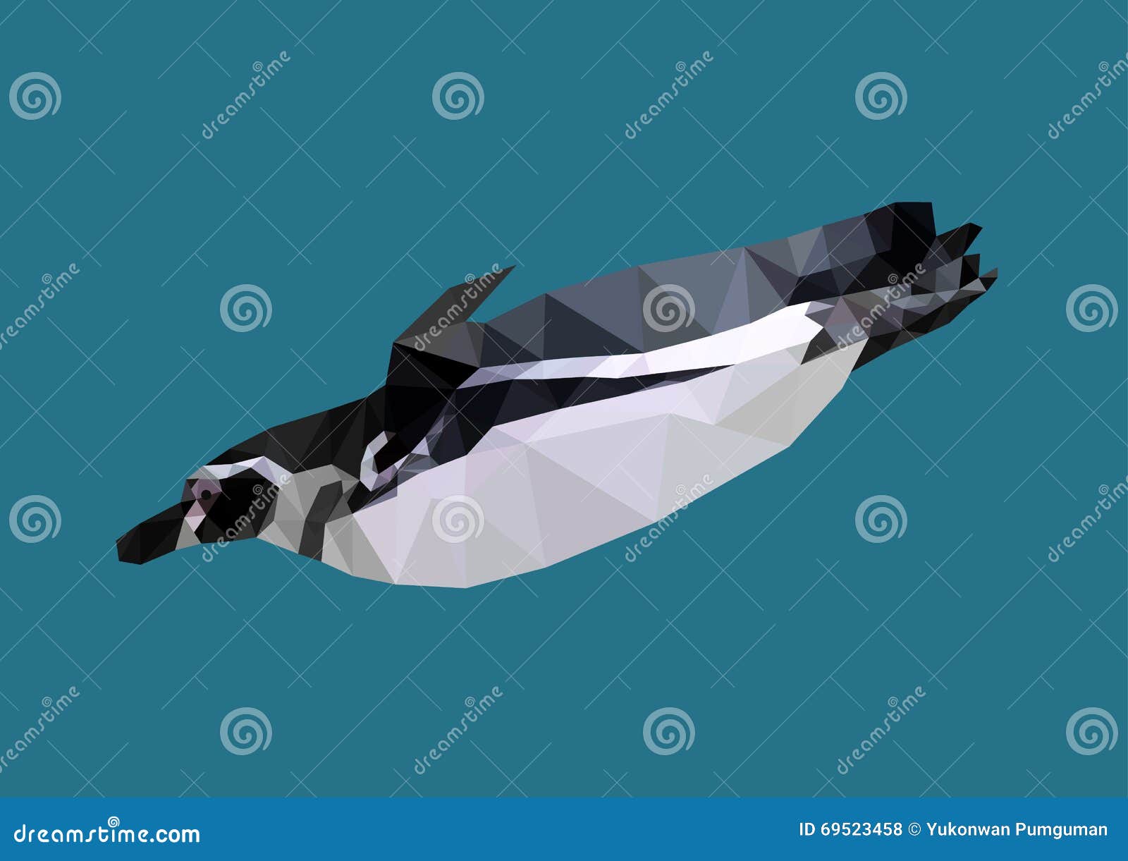 Polygonal Penguin, Poly Low Abstract Geometric Animal, Vector Stock ...