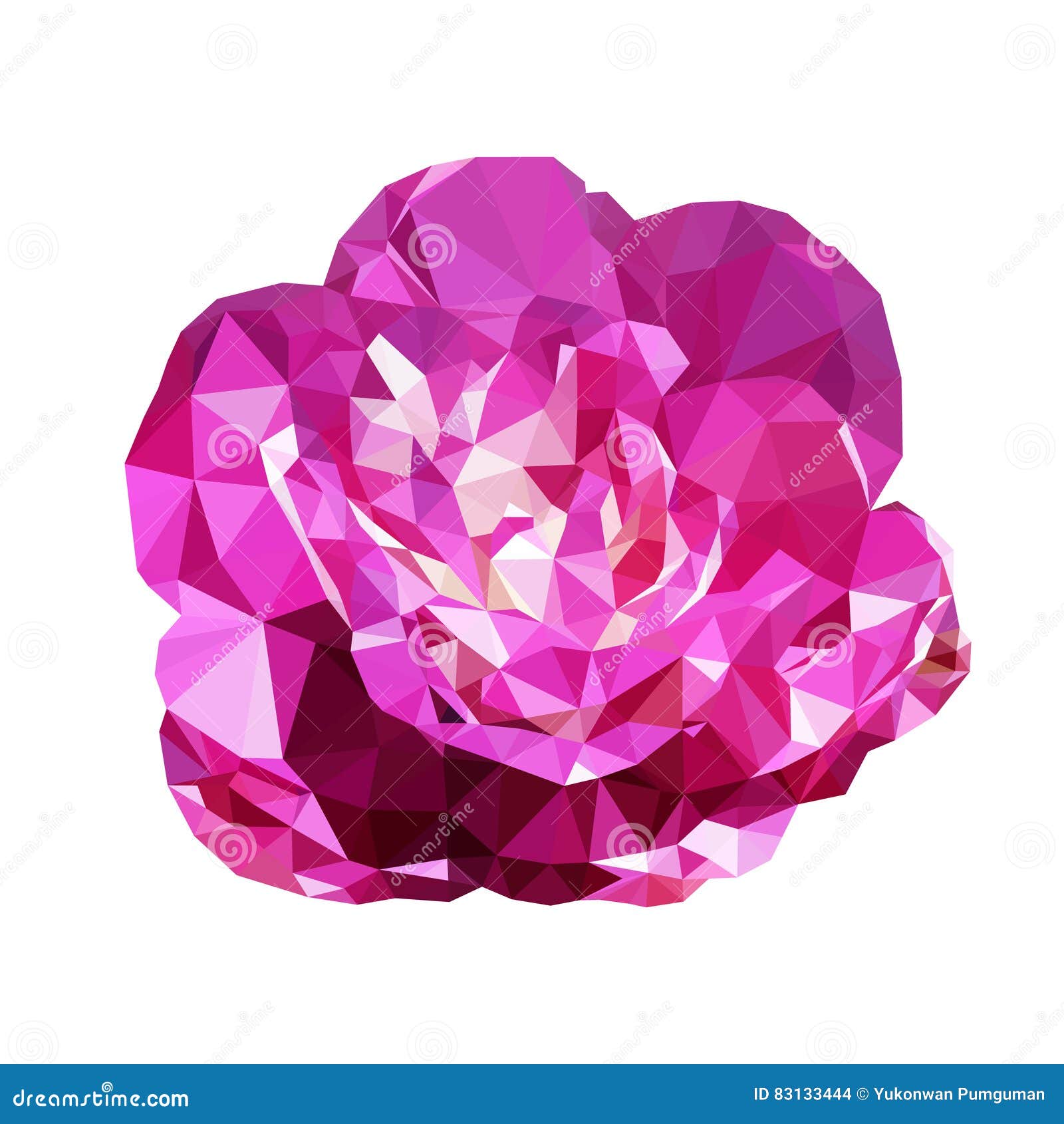Polygonal Purple Flower. Polygon Geometric Triangle Vector Stock Vector ...