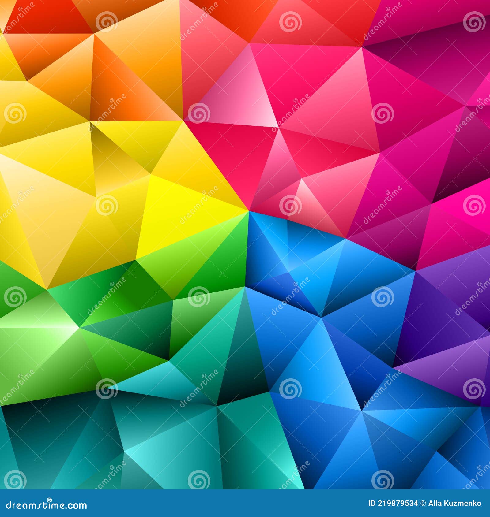 Polygonal Rainbow Mosaic Background. Abstract Low Poly Vector ...