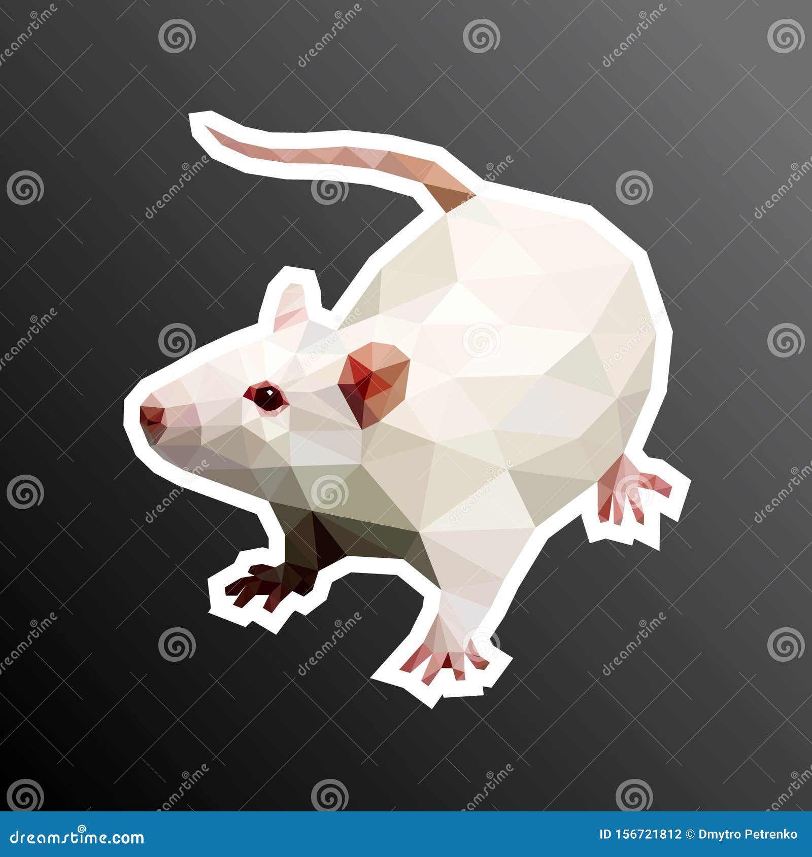 Polygonal rat sticker stock vector. Illustration of animal - 156721812