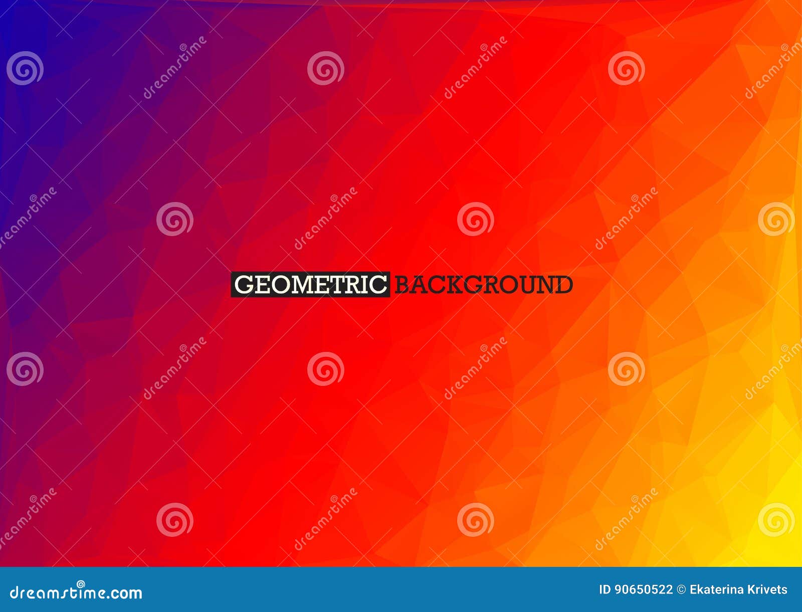 Polygonal Red Orange Blue Background. Rainbow Colors Stock Illustration ...