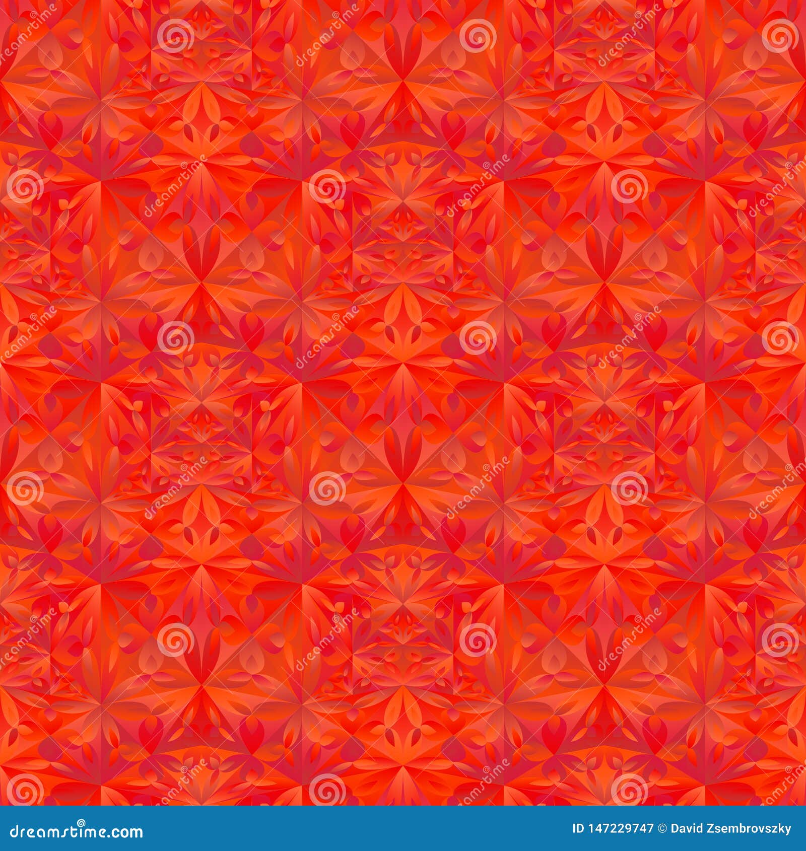Polygonal Red Seamless Flower Triangle Pattern Background Stock Vector ...