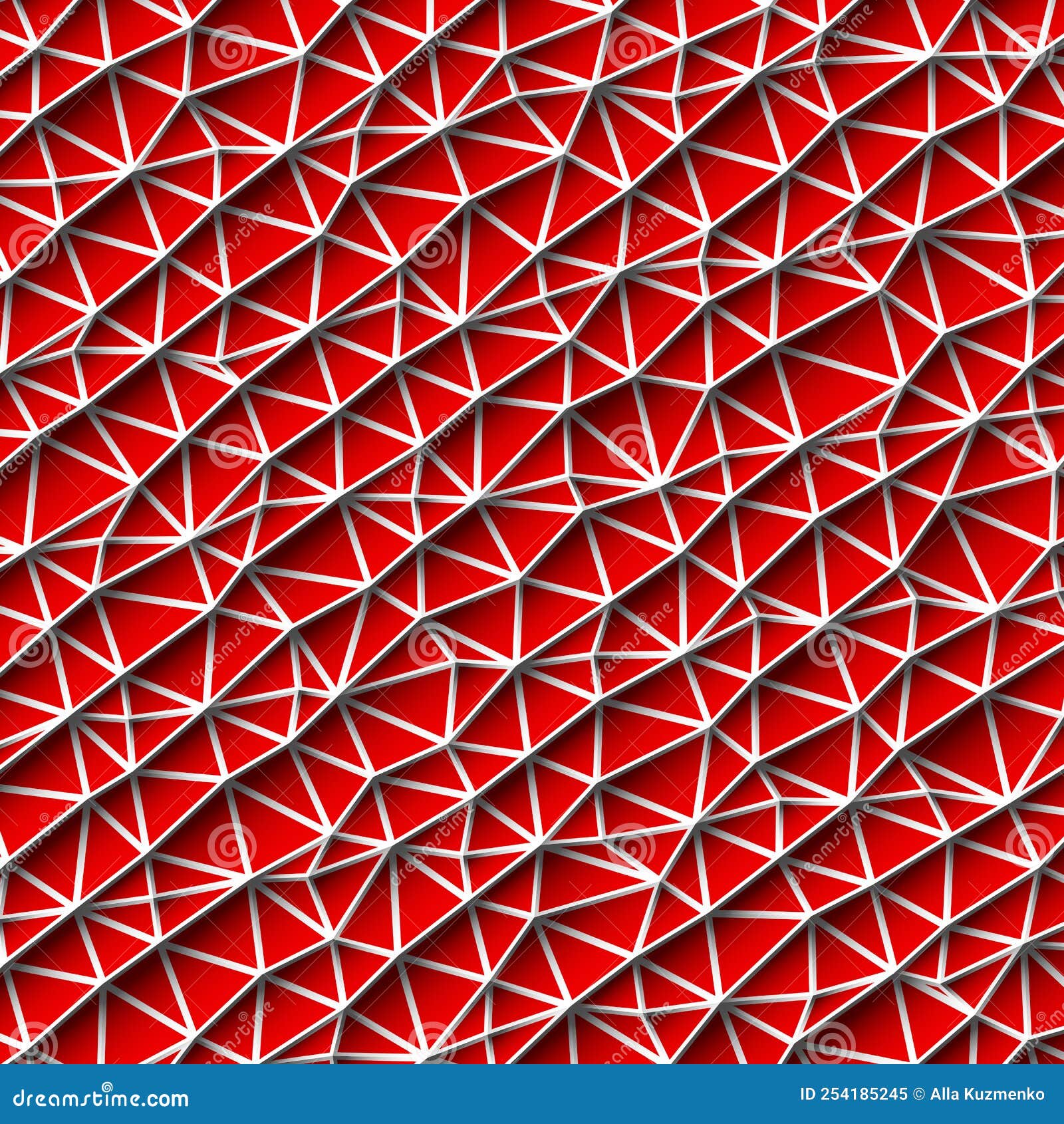 Polygonal Red and White Mosaic Background. Abstract Low Poly Vector ...