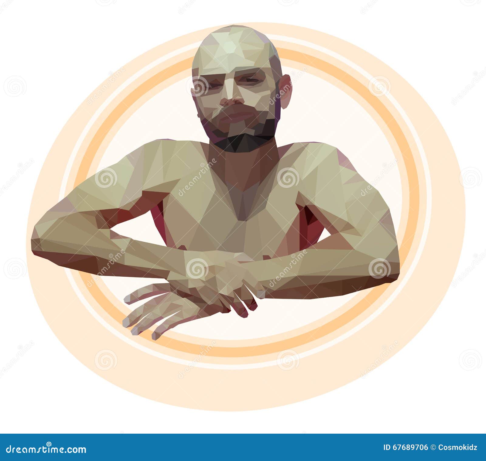 Polygonal Relaxing Man. Vector Geometric Illustration Stock ...