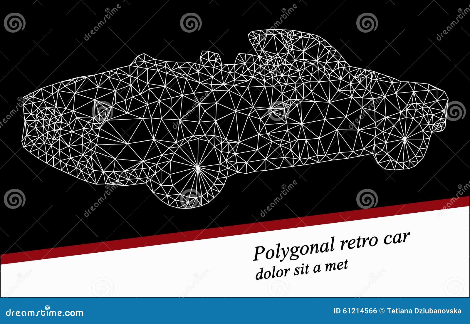 Polygonal Retro Car on Dark Background. Stock Vector - Illustration of ...
