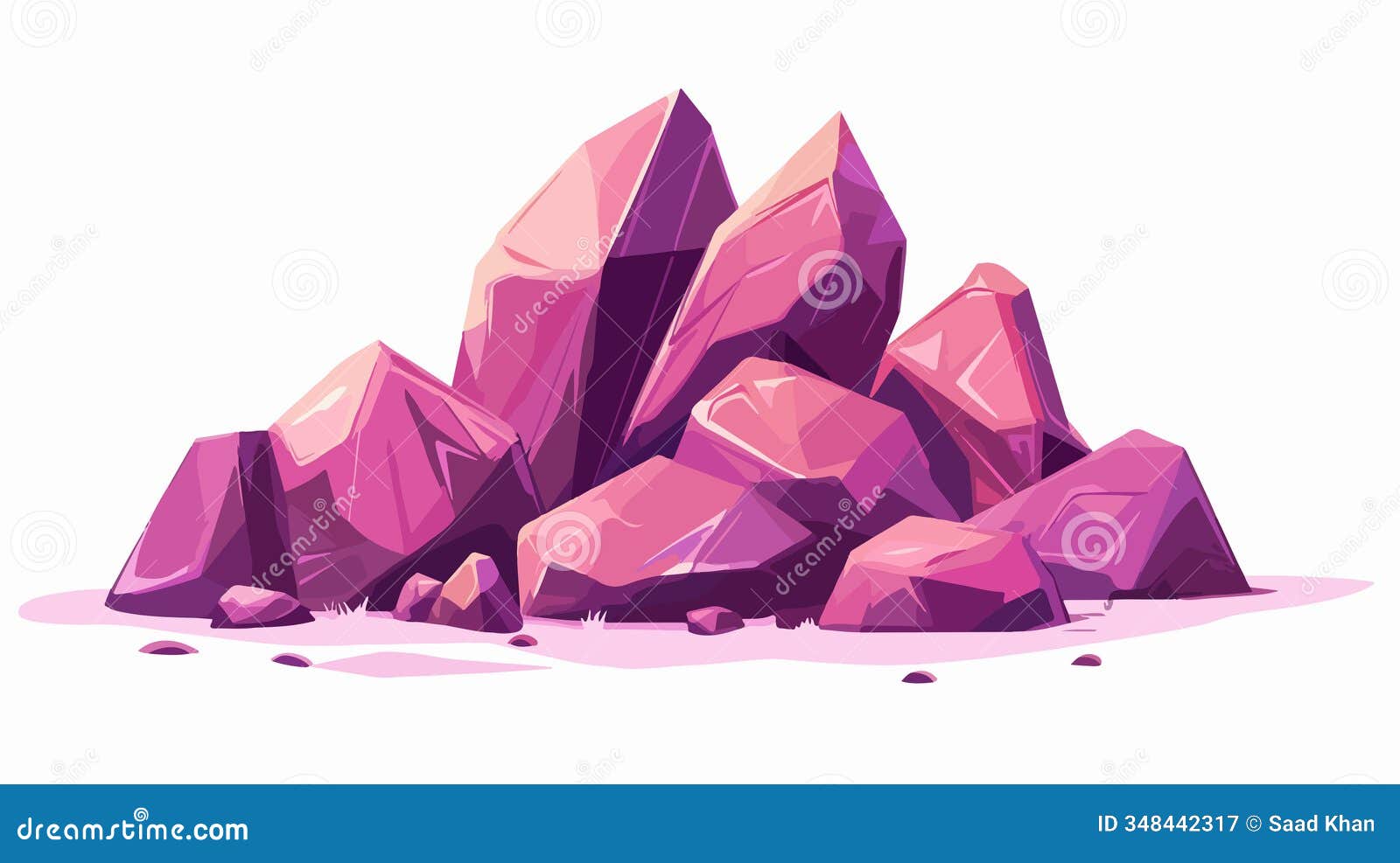 Polygonal Rocks Heap Cartoon Illustration Vector Stock Illustration ...
