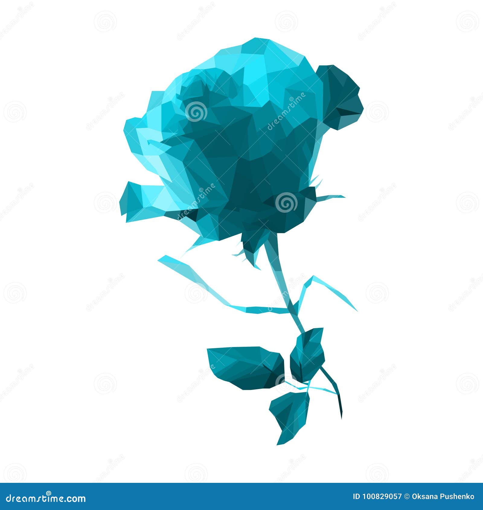 Polygonal rose flower stock vector. Illustration of blooms - 100829057