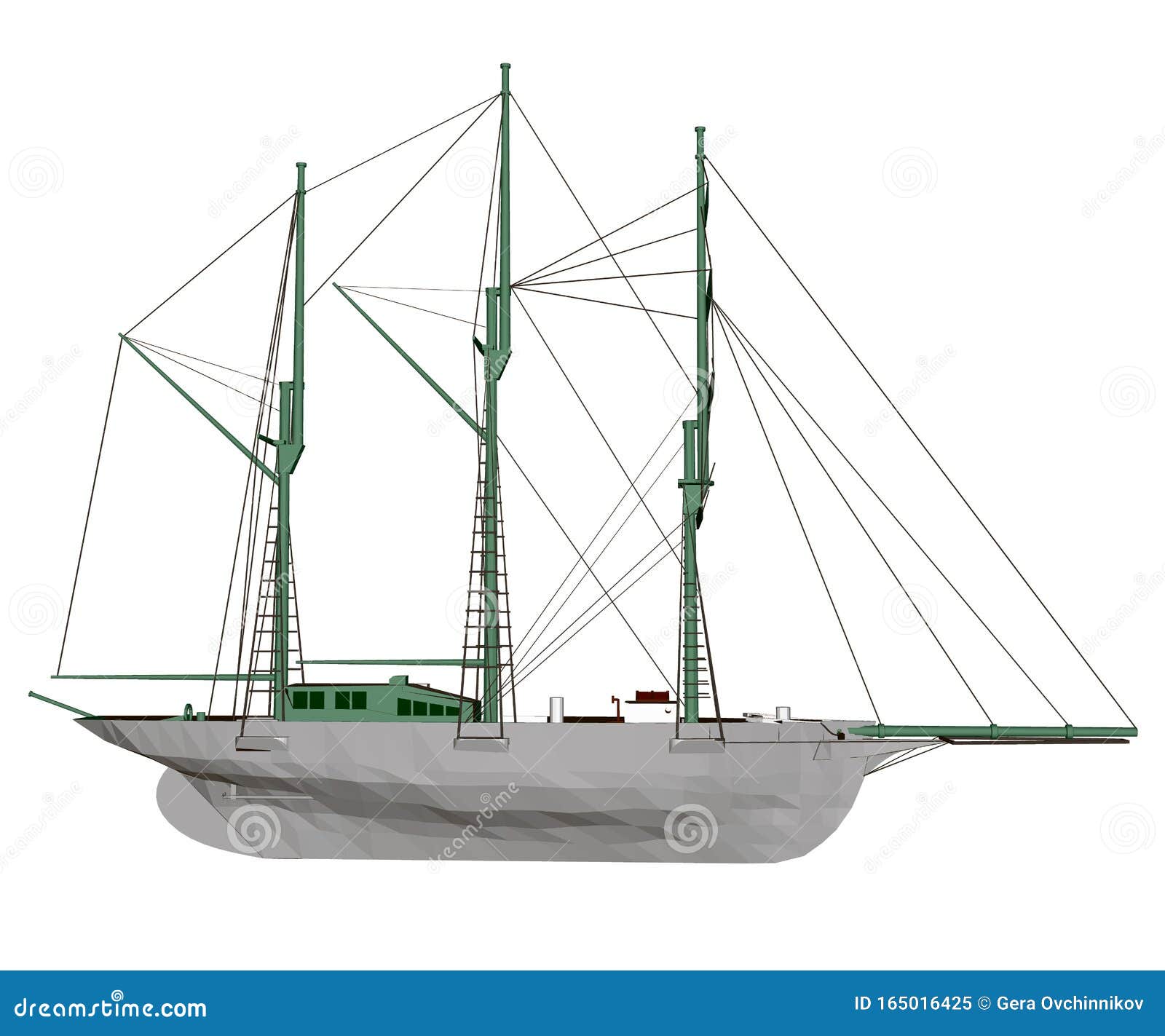 Polygonal Sailing Ship. Side View. Vector Illustration Stock Vector ... Polygonal Sailing Ship. Side View. Vector Illustration Stock Vector ...