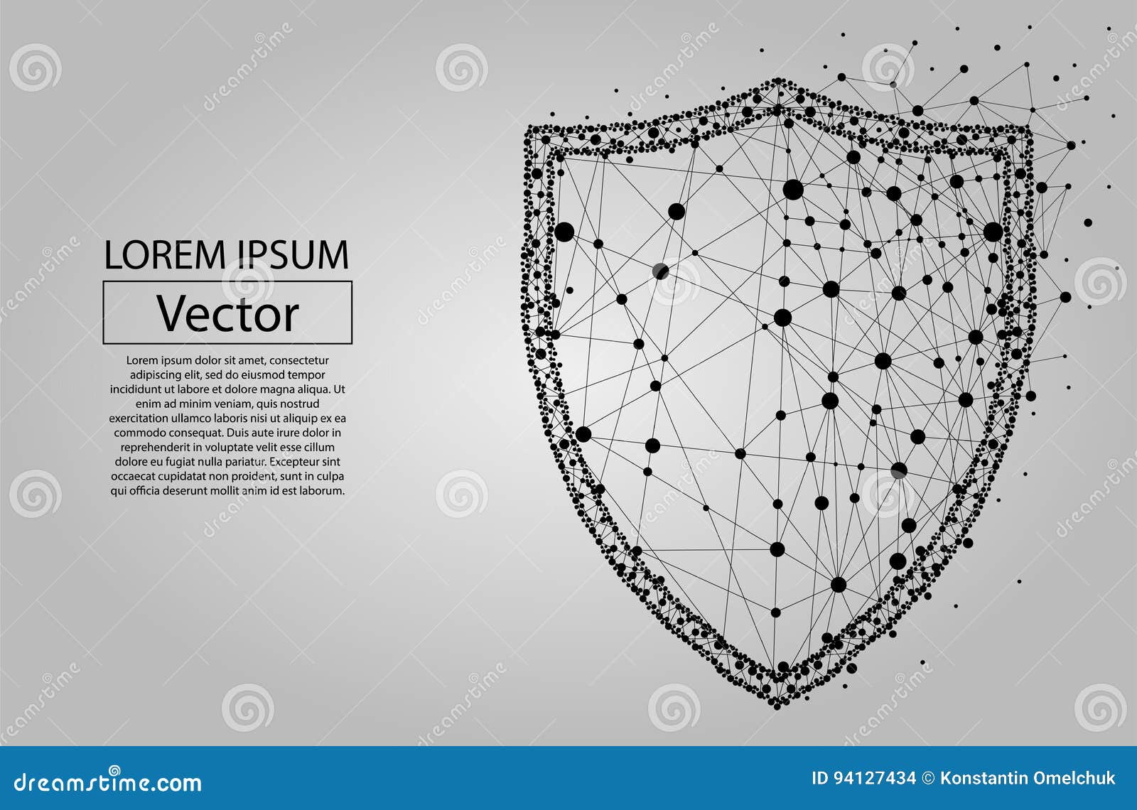 Polygonal Security Shield Composed from Particles Vector Illustration ...