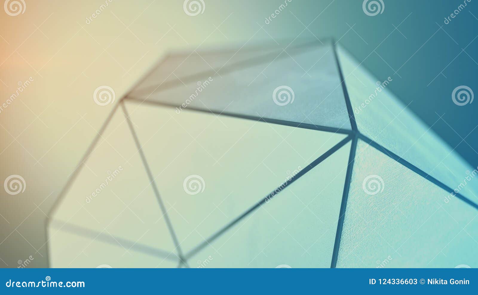 Polygonal Shape with Rough Surface 3D Rendering Stock Illustration ...