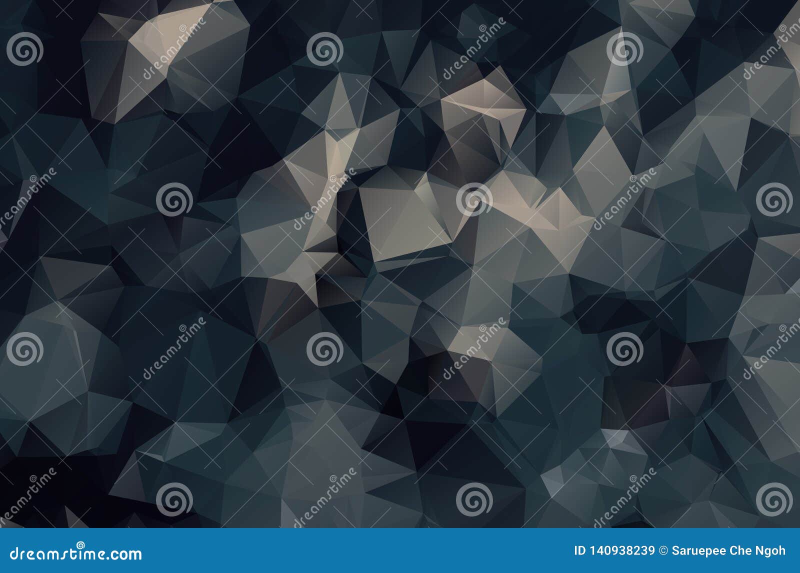 Polygonal Shapes Background, Low Poly Triangles Mosaic, Black Crystals ...