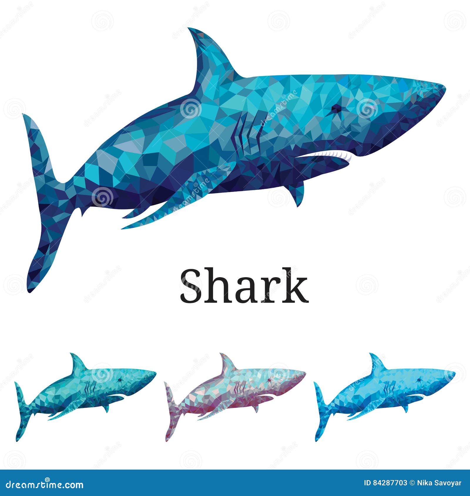 Polygonal Shark Vector Illustration Stock Illustrations – 155 Polygonal ...