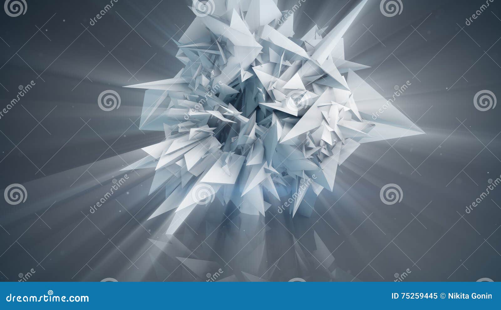 Polygonal Shiny Shape Abstract 3D Render Stock Illustration ...