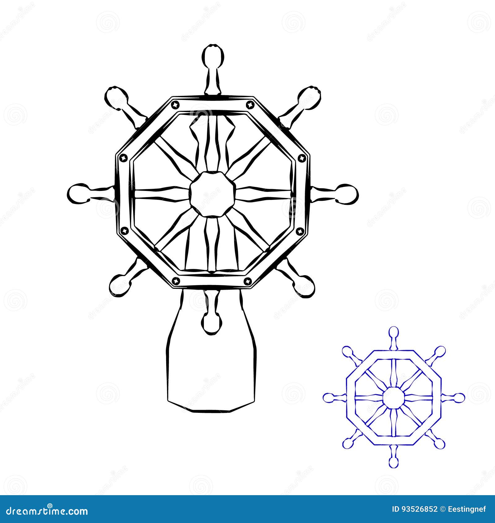 Polygonal Ship Helm. Isolated on White Background Stock Vector ...