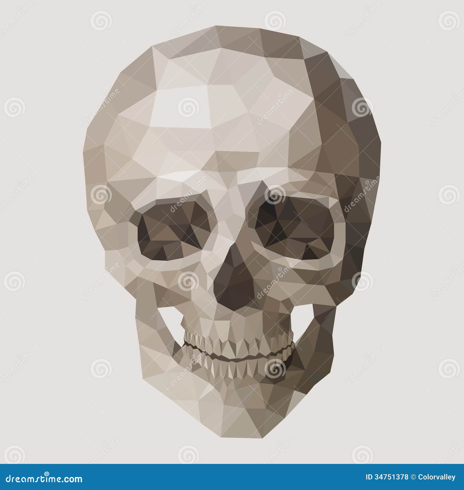 Polygonal skull. stock illustration. Illustration of creative - 34751378