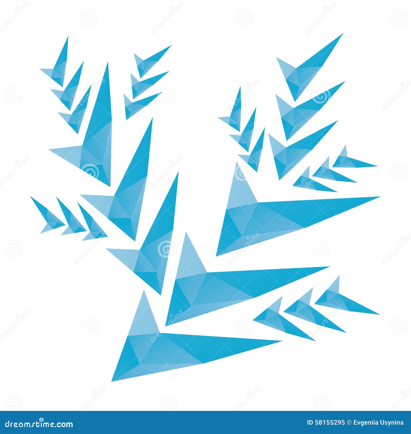 Polygonal Snowflake with Triangular Polygons Stock Vector ...
