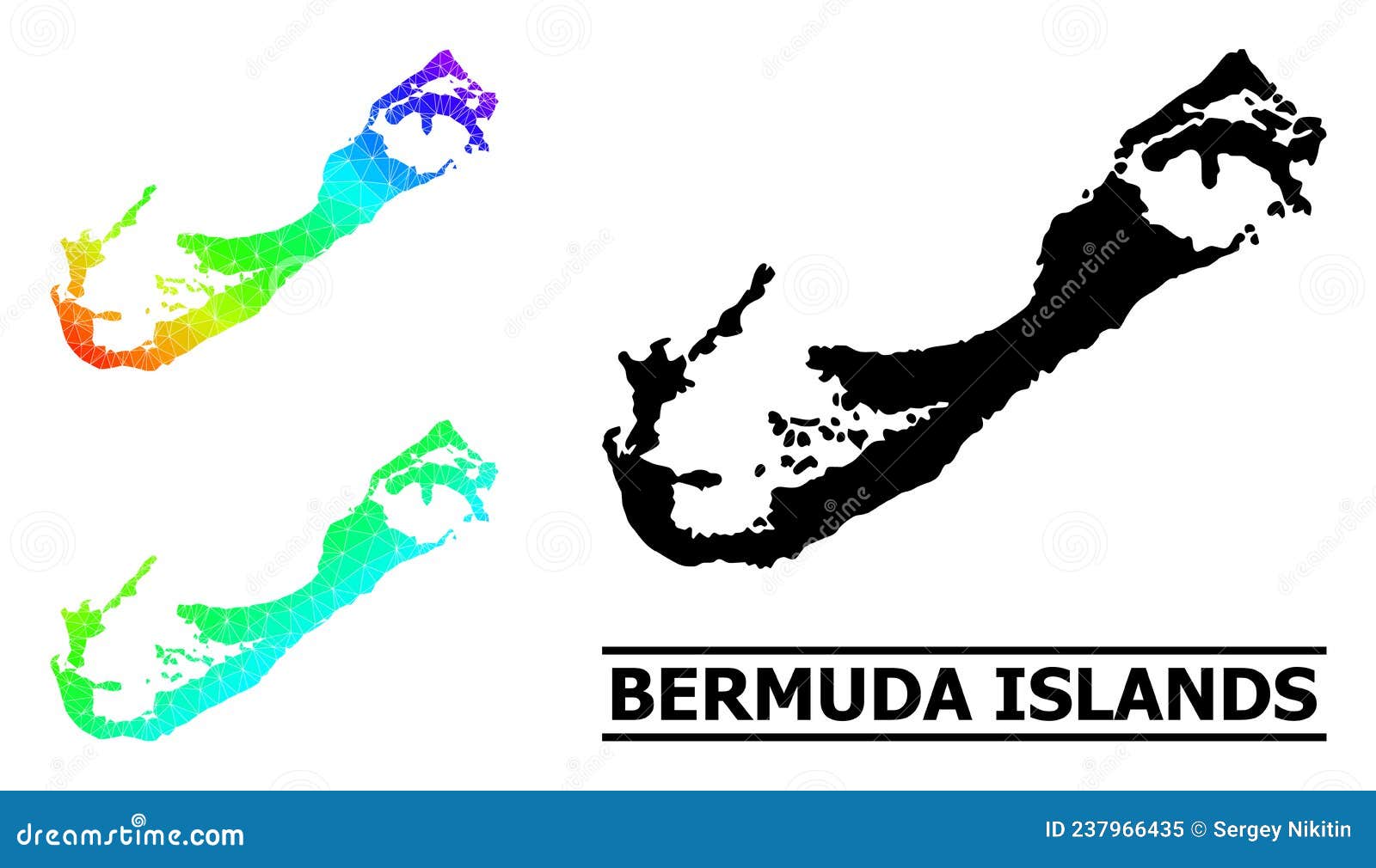 Polygonal Map Of Bermuda. Cartoon Vector | CartoonDealer.com #179543639