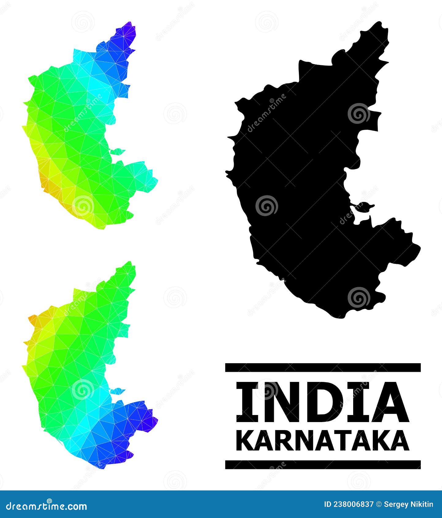 Karnataka Map With Colored Flag Cartoon Vector | CartoonDealer.com ...