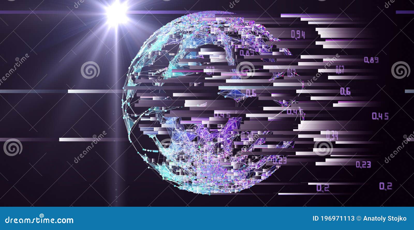 Polygonal Sphere Artificial Intelligence Grid with Data. Analytics Algorithms for Science ...