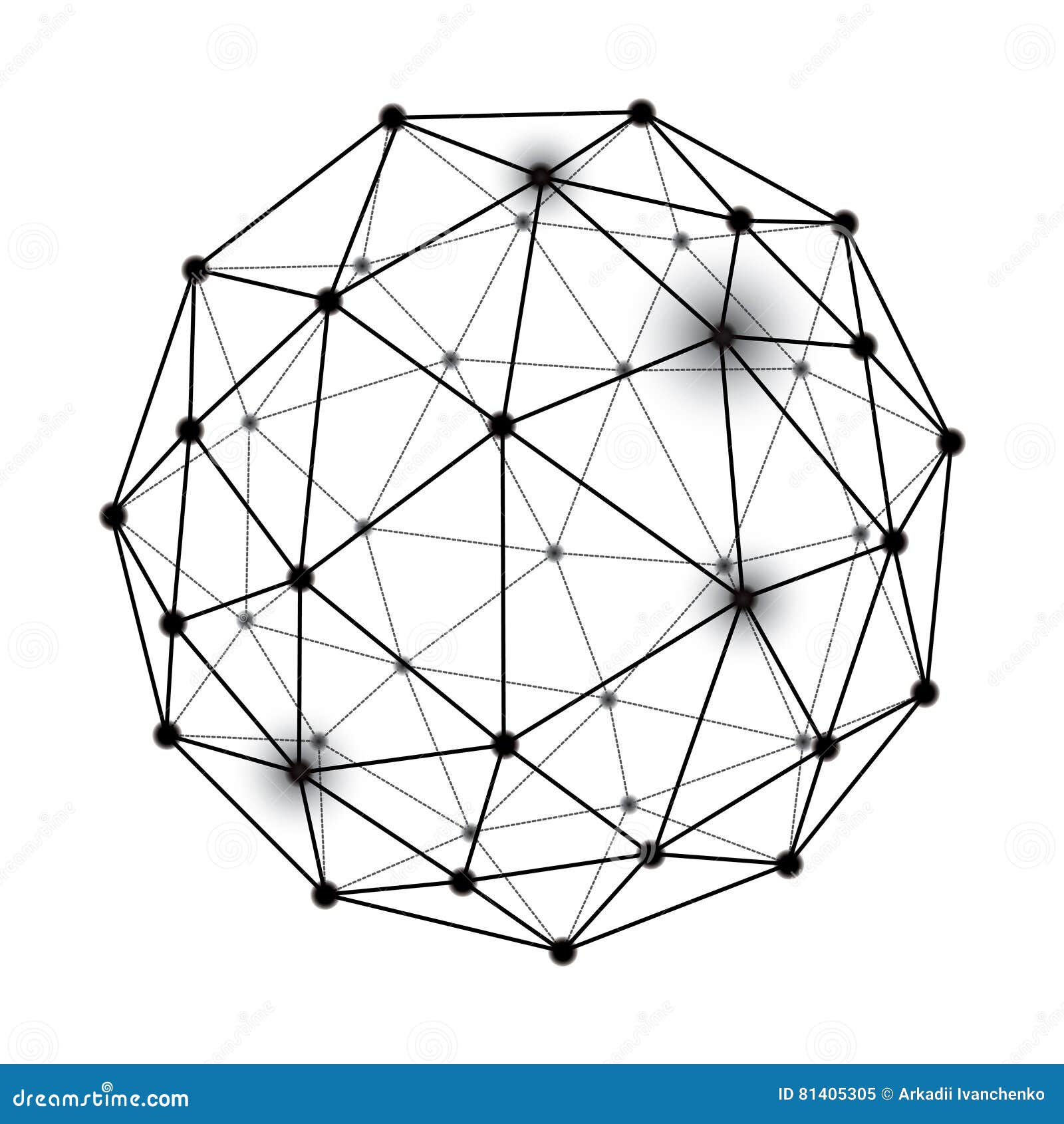 Polygonal sphere stock illustration. Illustration of bright - 81405305