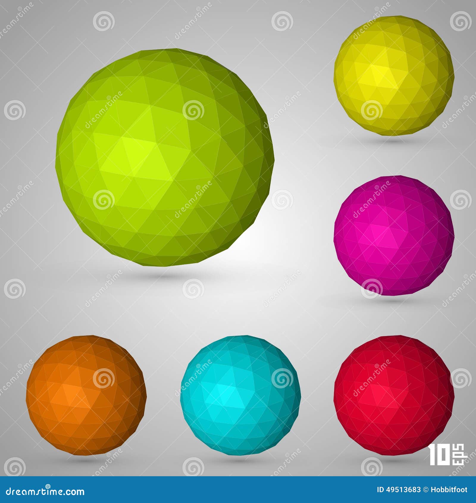 Polygonal sphere set color stock vector. Illustration of globe - 49513683