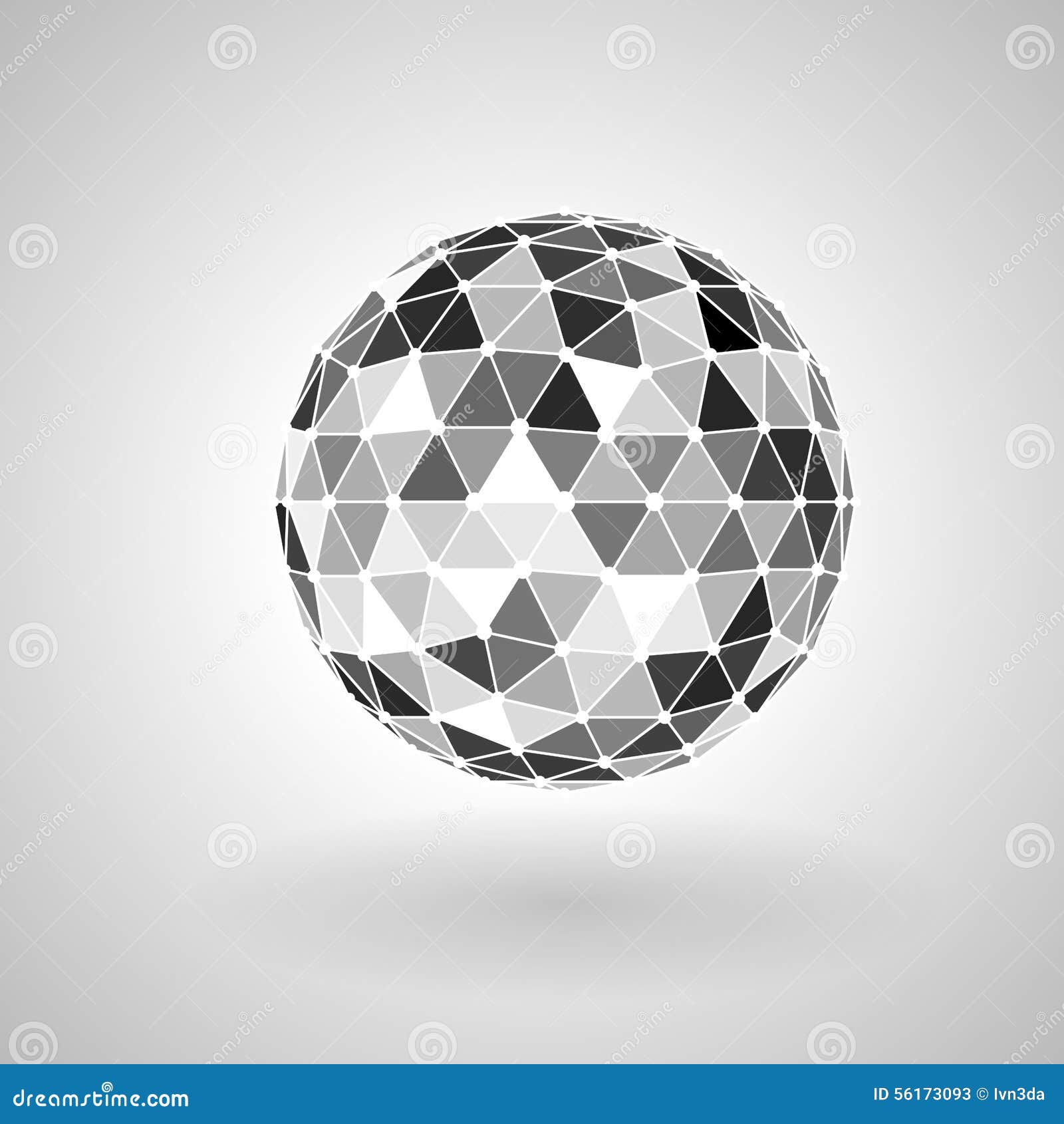 Polygonal Sphere with Shadow. Stock Vector - Illustration of ...