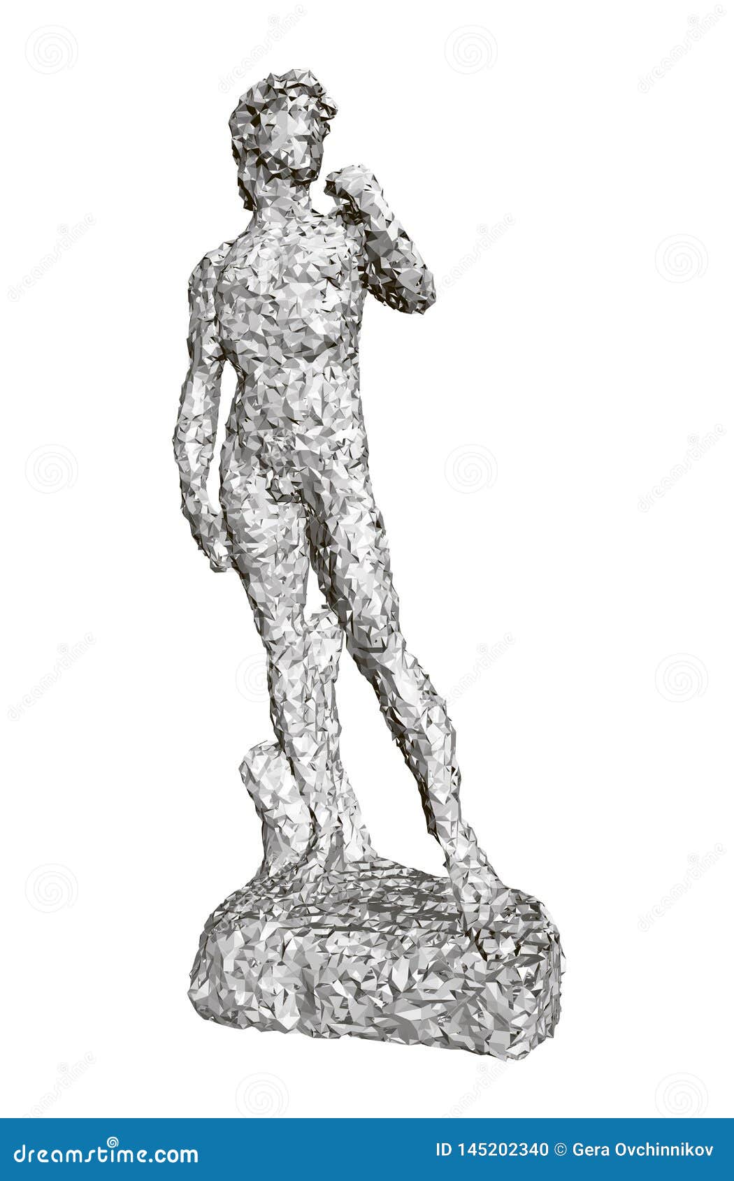 Polygonal Statue of David. Front View Stock Vector - Illustration of ...