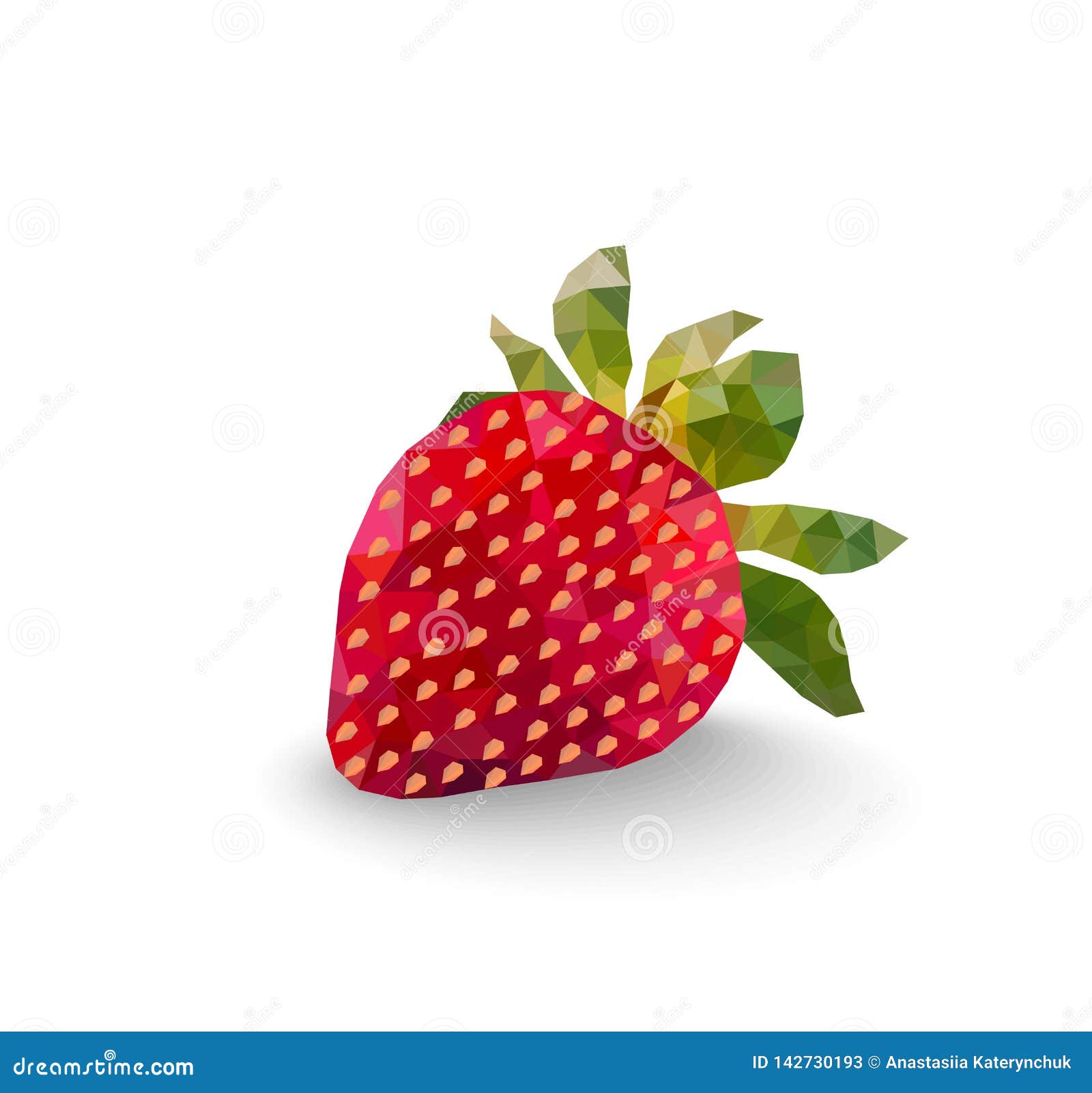 Polygonal Strawberry in Vector Stock Vector - Illustration of ...