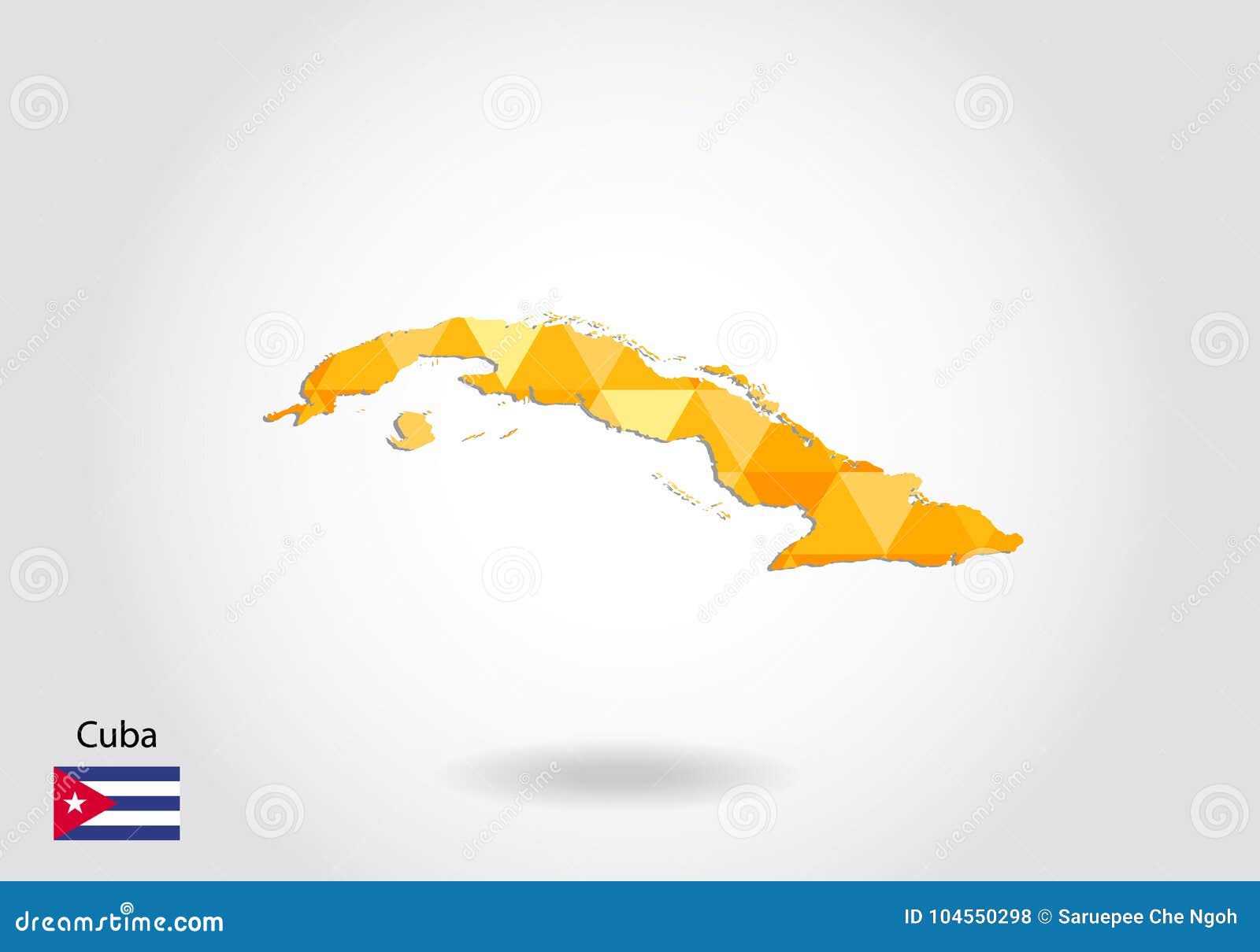Polygonal Style Map of Cuba Stock Vector - Illustration of geometric ...