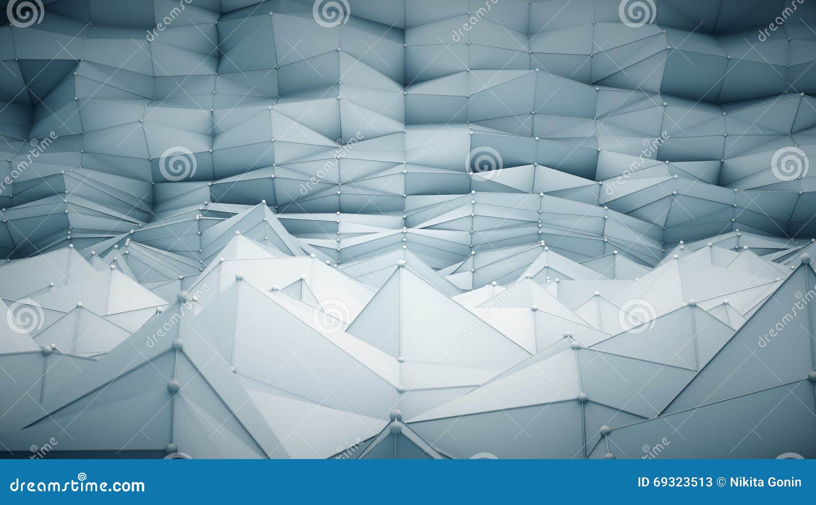 Polygonal Surface Abstract 3D Render Stock Illustration - Illustration ...