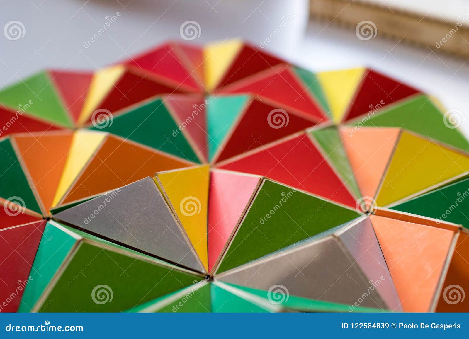 Polygonal Surface with Colored Triangles, Tessellation of a Three ...