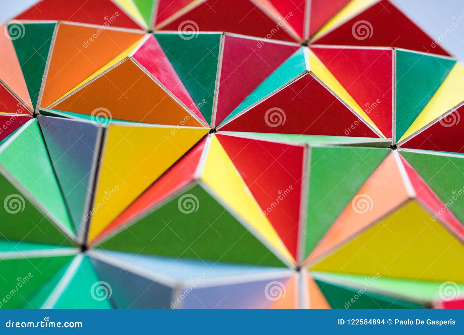 Polygonal Surface with Colored Triangles, Tessellation of a Three ...