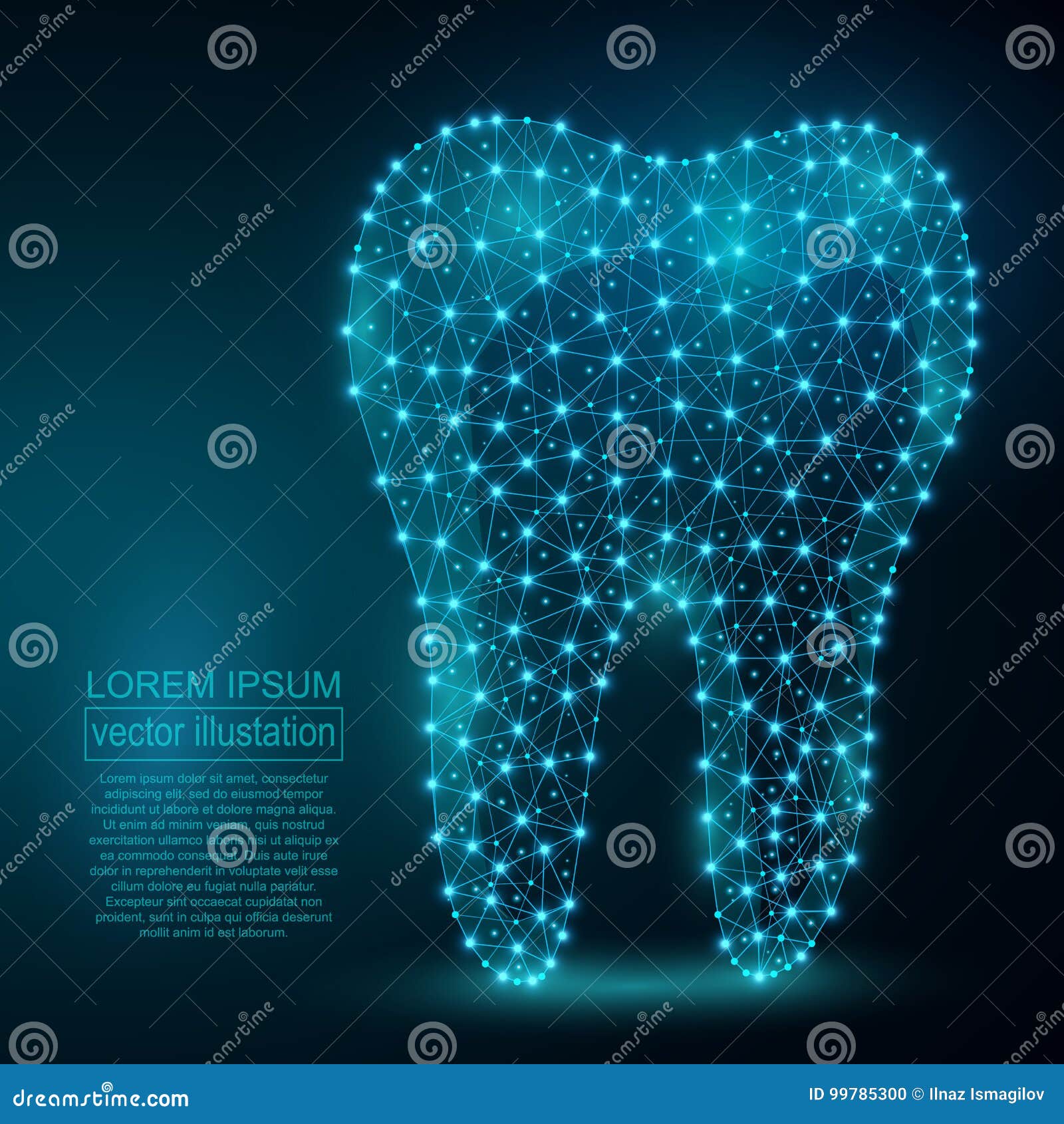 Polygonal Tooth Abstract Image. Low Poly Wireframe Stock Vector ...