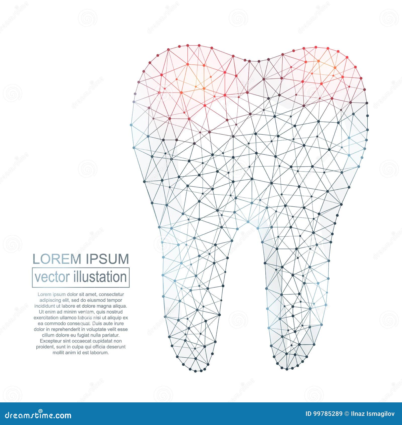 Polygonal Tooth Abstract Image. Low Poly Wireframe Stock Vector ...