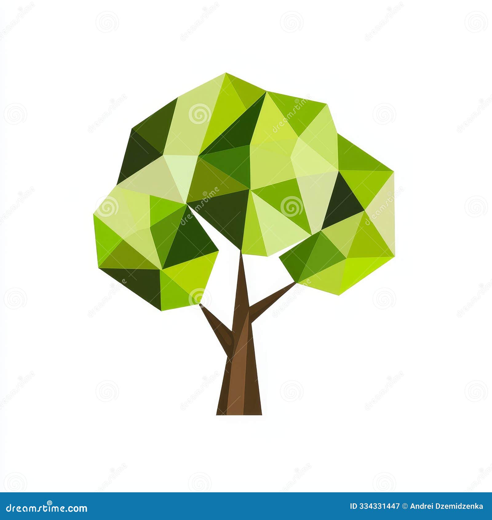 Polygonal Tree Concept Illustration. Abstract Modern Design, Low ...