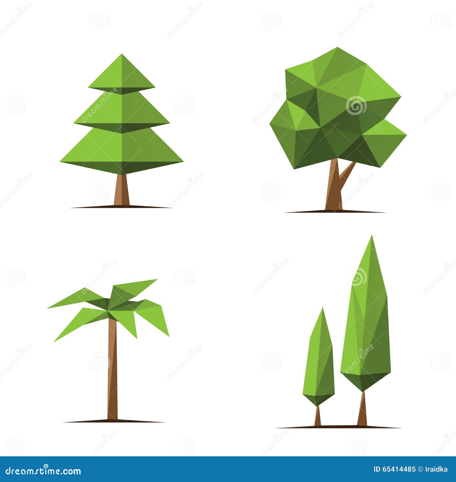 Polygonal Trees. Abstract Vector Illustration, Low Poly Style. Stock ...