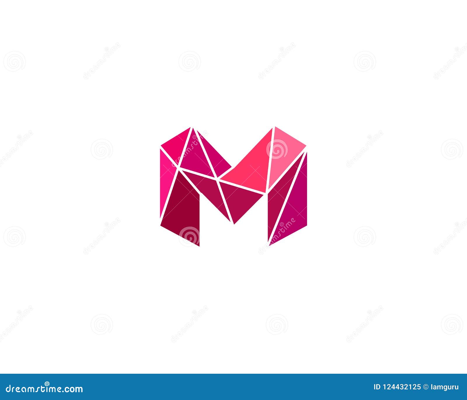Polygonal Trend Letter M Logotype. Color Vector Logo. Universal Segment ...