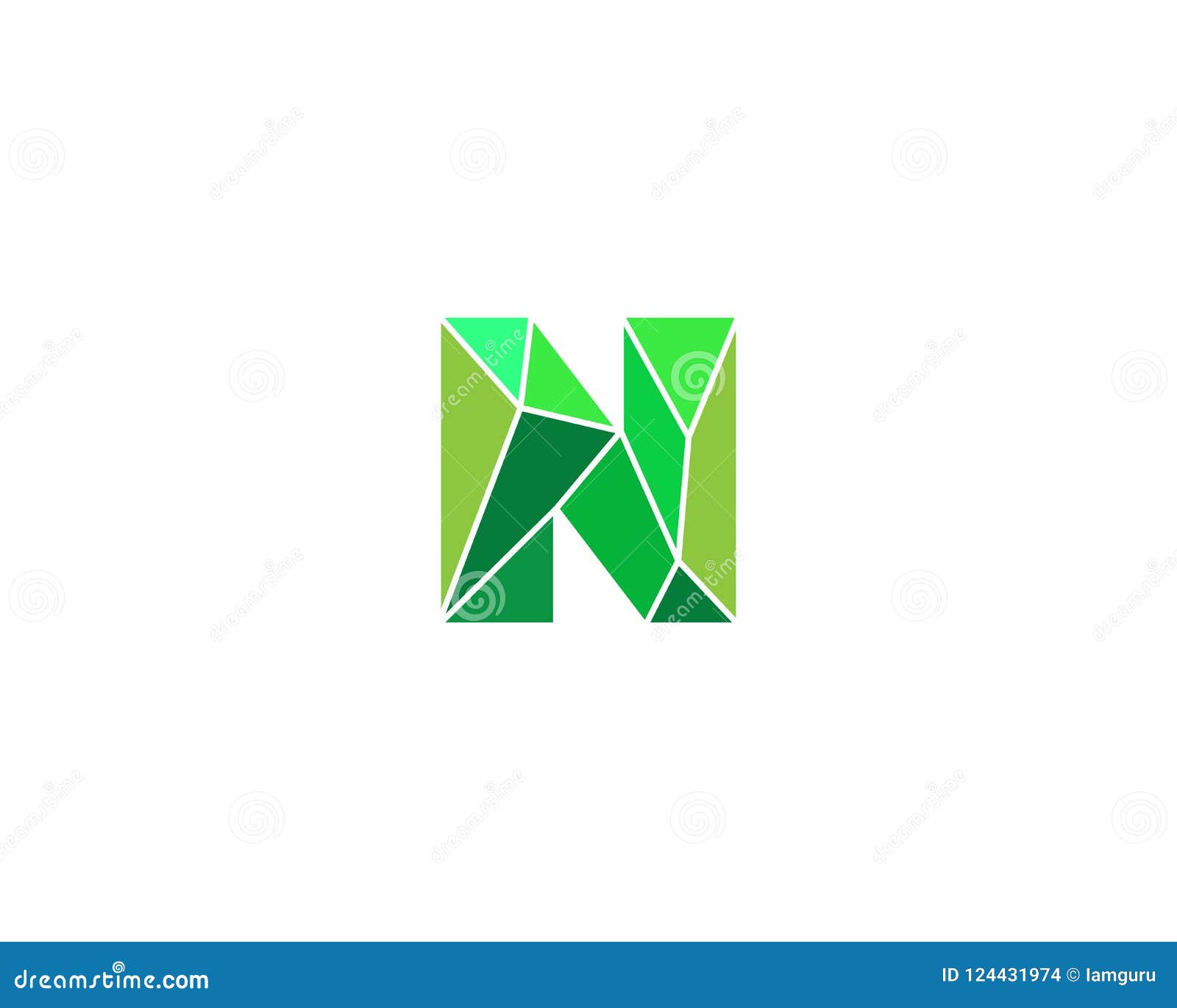 Polygonal Trend Letter N Logotype. Color Vector Logo. Universal Segment ...