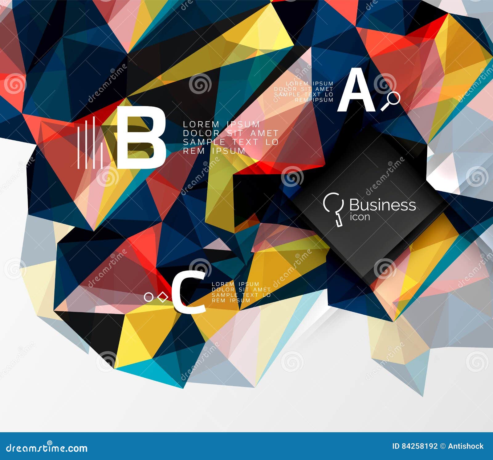 Polygonal Triangle Abstract Background with Infographics Stock ...