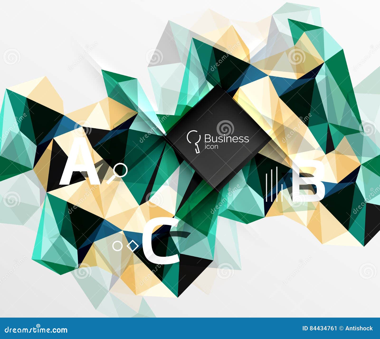 Polygonal Triangle Abstract Background with Infographics Stock ...