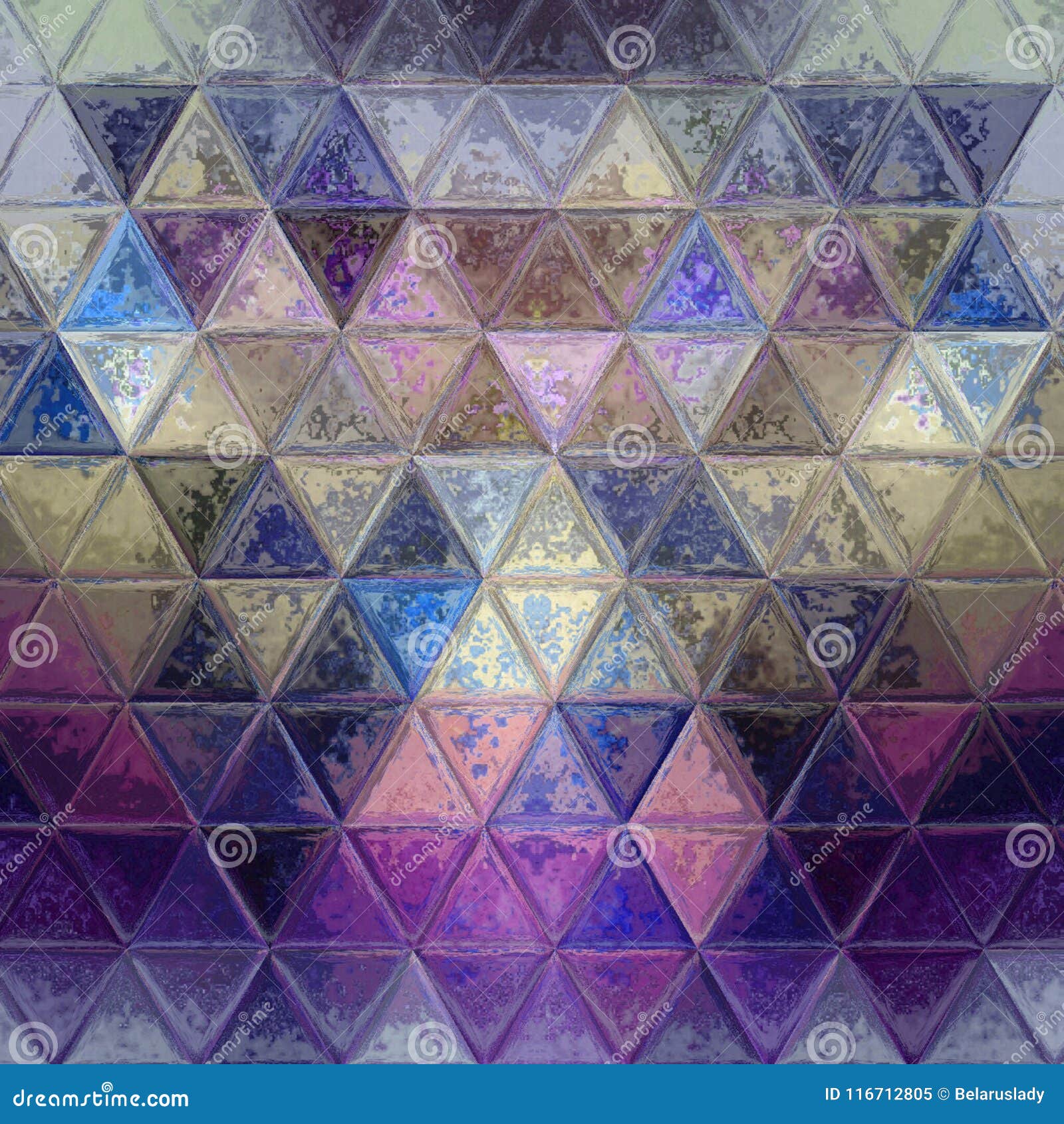 Polygonal Triangle Continuous Pattern in Violet, Pink, Blue, White ...