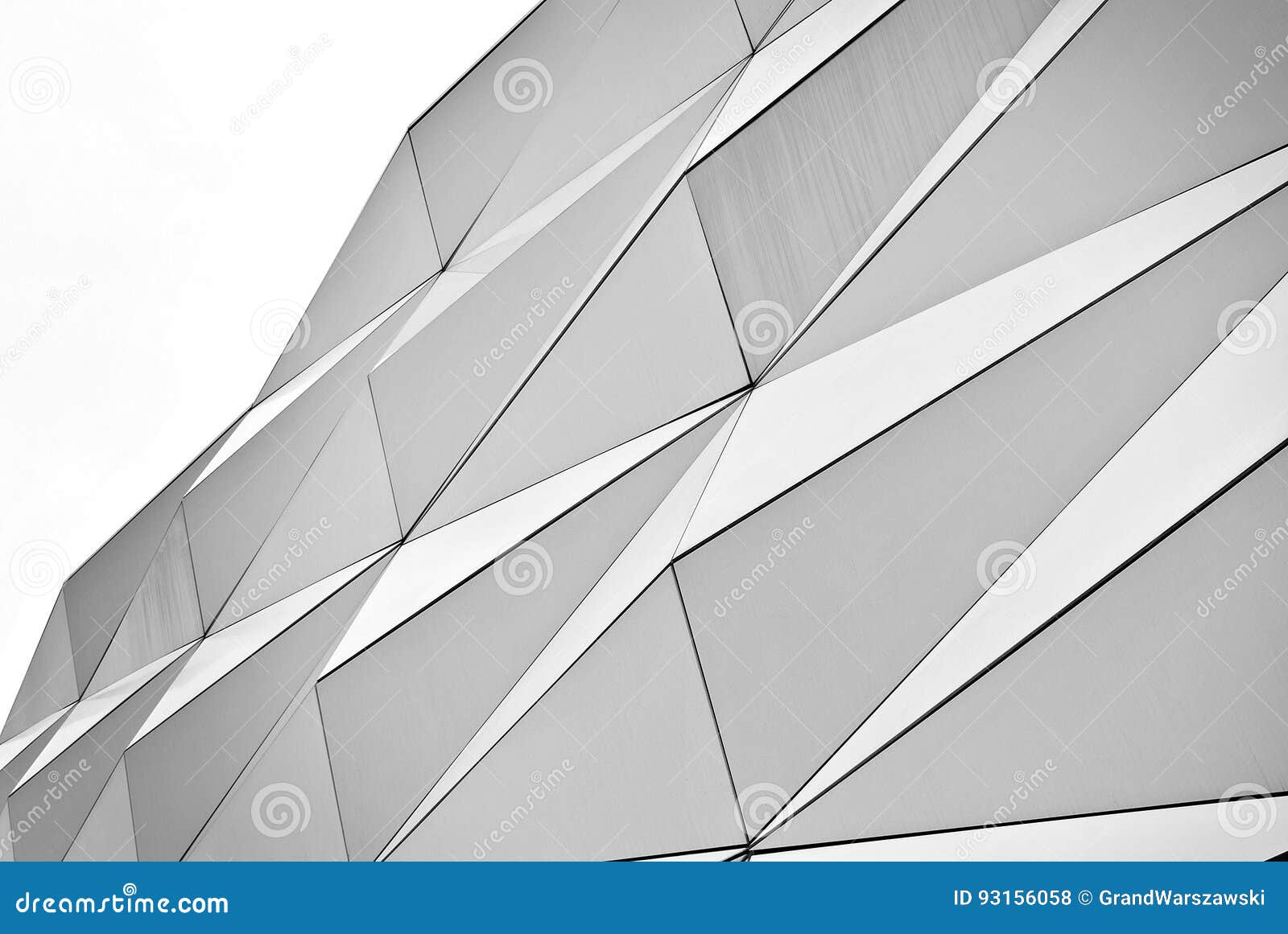 Polygonal Triangle Glass Facade Of Modern Building. Royalty-Free Stock ...