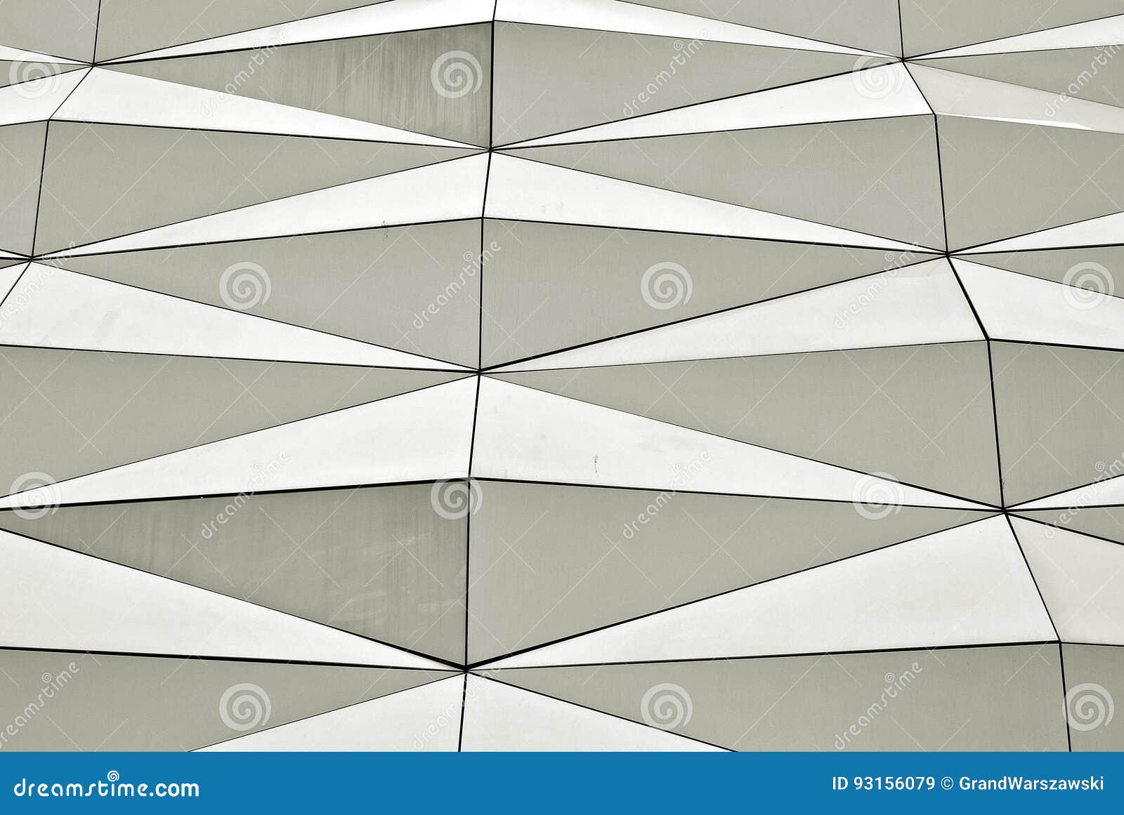 Polygonal Triangle Glass Facade of Modern Building. Stock Image - Image ...
