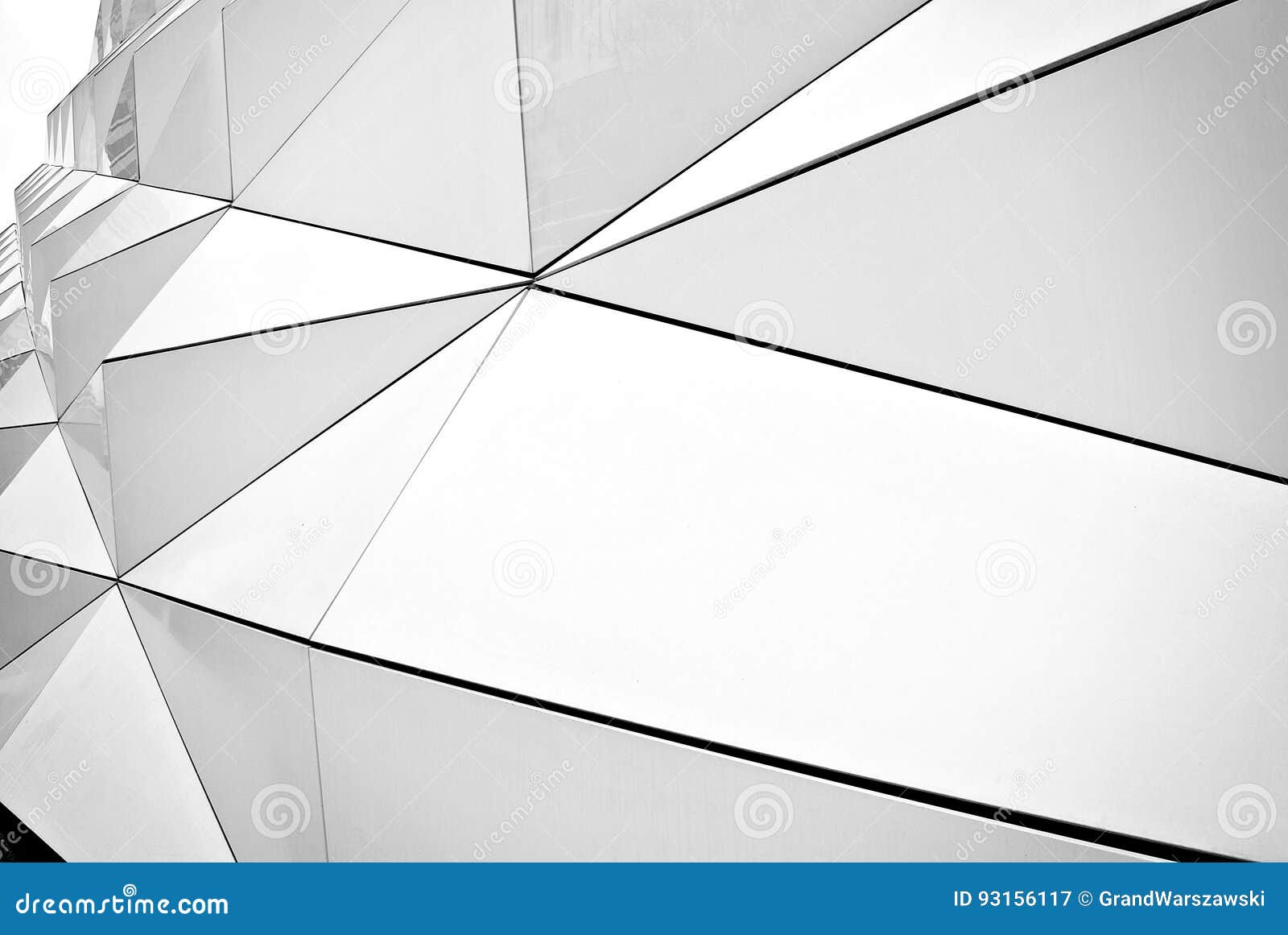 Polygonal Triangle Glass Facade of Modern Building. Stock Image - Image ...