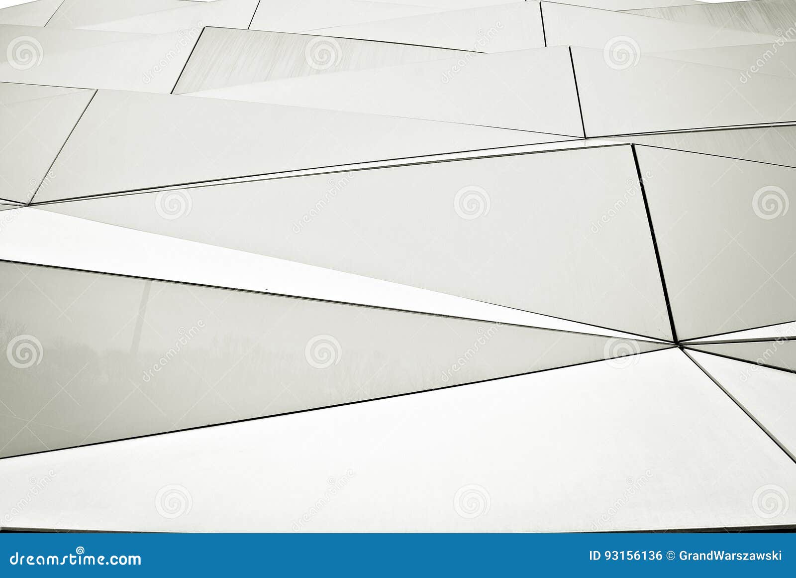 Polygonal Triangle Glass Facade of Modern Building. Stock Photo - Image ...