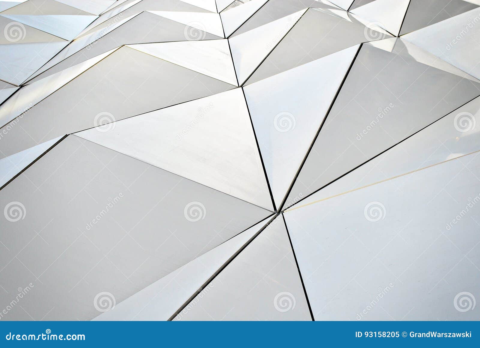Polygonal Triangle Glass Facade of Modern Building. Stock Image - Image ...